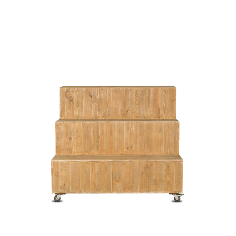 3-tier floral display rack on wheels, Solid wood | TRADIS