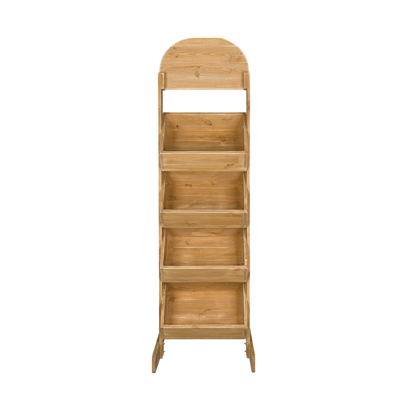 4-tier wooden display stand with display fixtures, Solid wood | TRADIS