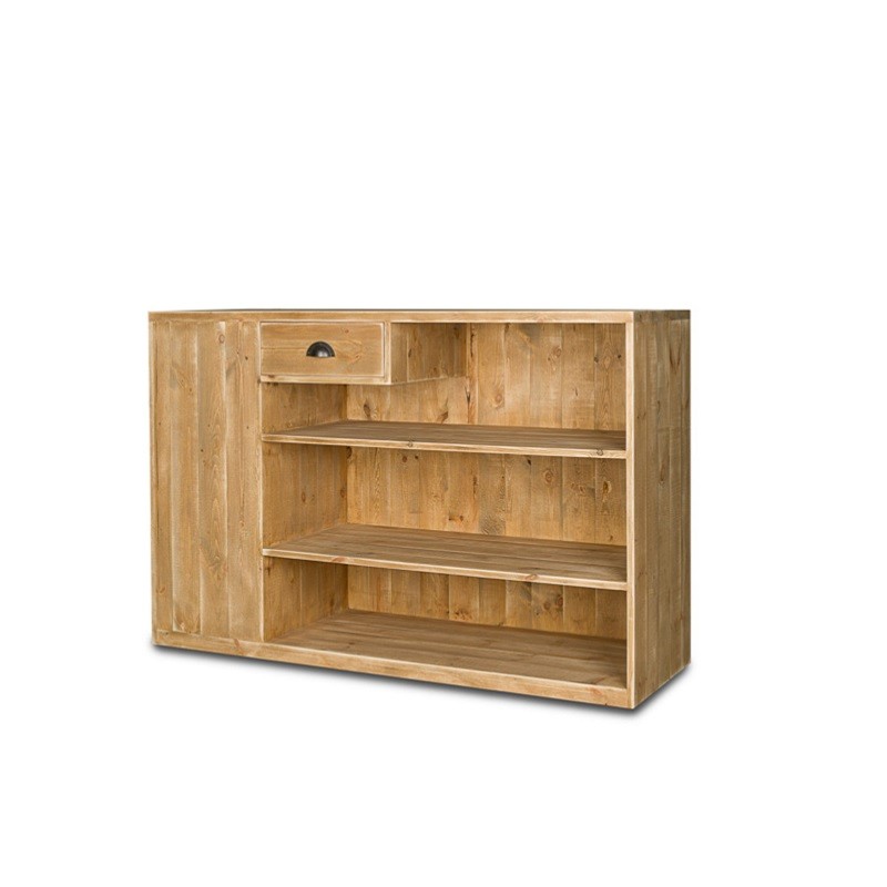Double sided wooden shop counter L150 | TRADIS