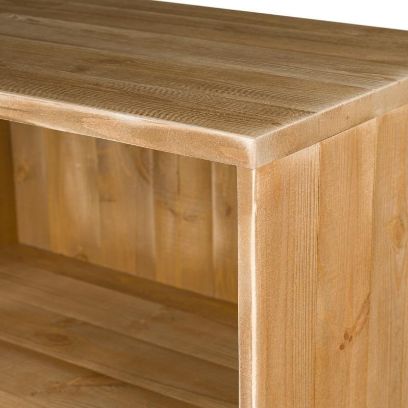 Counter with 2 compartments on wheels, solid wood | TRADIS