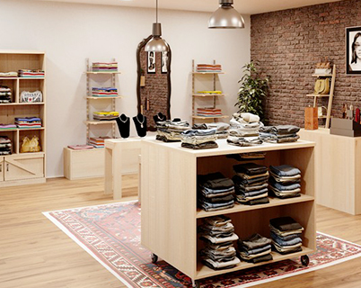 Meubles d'agencement de commerce en bois massif - TRADIS